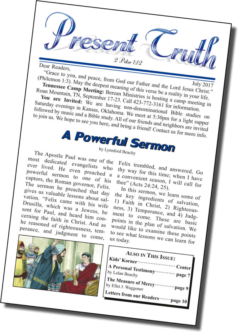 Present Truth Greeting – July 2017 | Present Truth